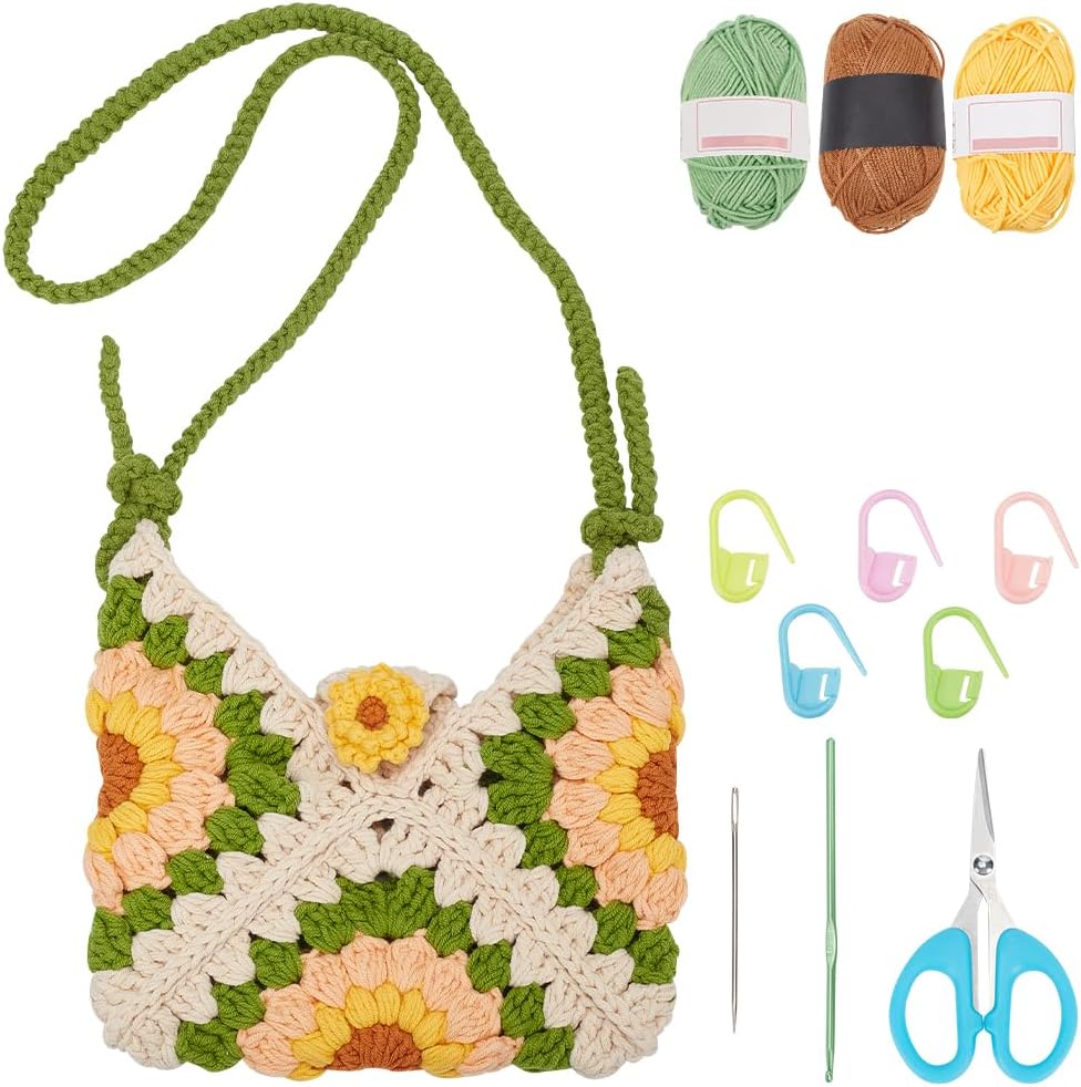 Amazon.com: FREEBLOSS Crochet Bag Kit Beginners Crochet Kit Complete ...