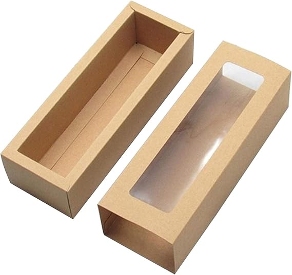 Amazon.com: 12 Pack Macarons Boxes Packaging, Brown Kraft Macaroon ...