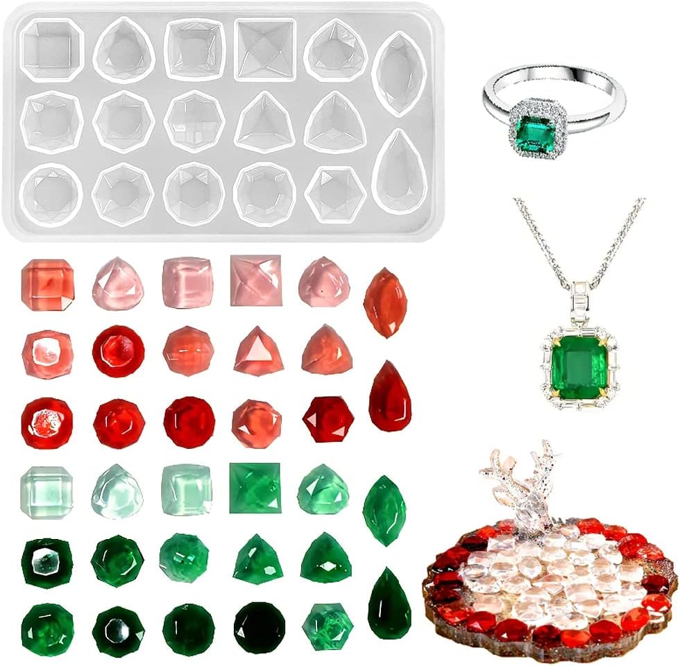 Amazon.com: DD-life 2PCS 3D Diamond Gem Silicone Mold, Clear Silicone ...