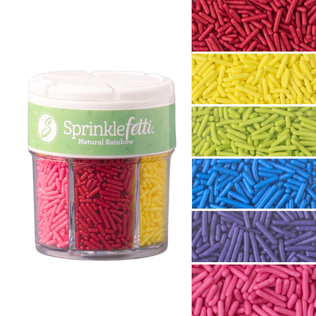 Amazon.com: Sweets Indeed Natural Rainbow Sprinkles, Dye Free, 6 Cell ...