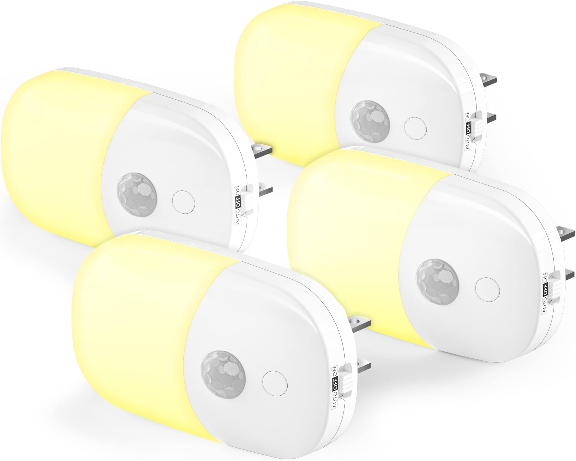 MAZ-TEK Plug in Motion Sensor Dimmable Night Light, Soft Warm White LED ...