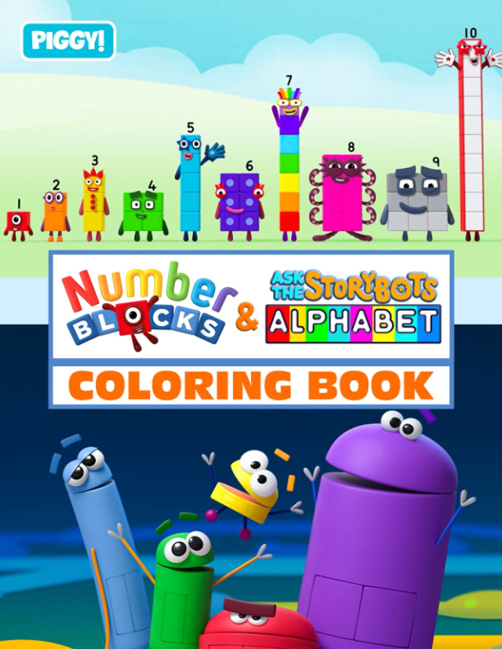 Buy Numberblocks & Ask THe StoryBots Alphabet Coloring Book: 2 IN 1 ...