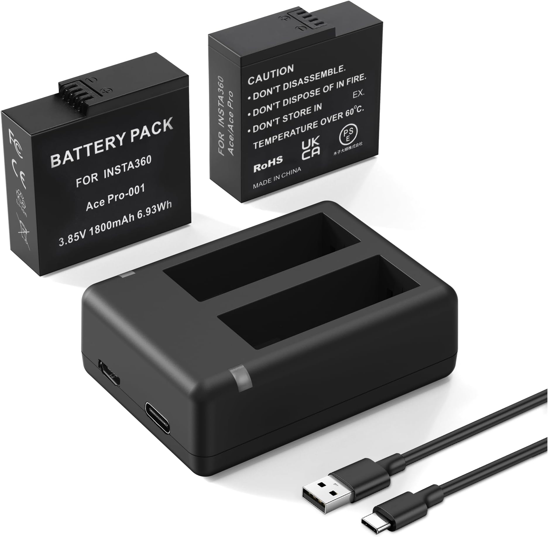 Amazon.com: Powerextra Replacement Insta360 Ace Pro Battery,2-Pack ...