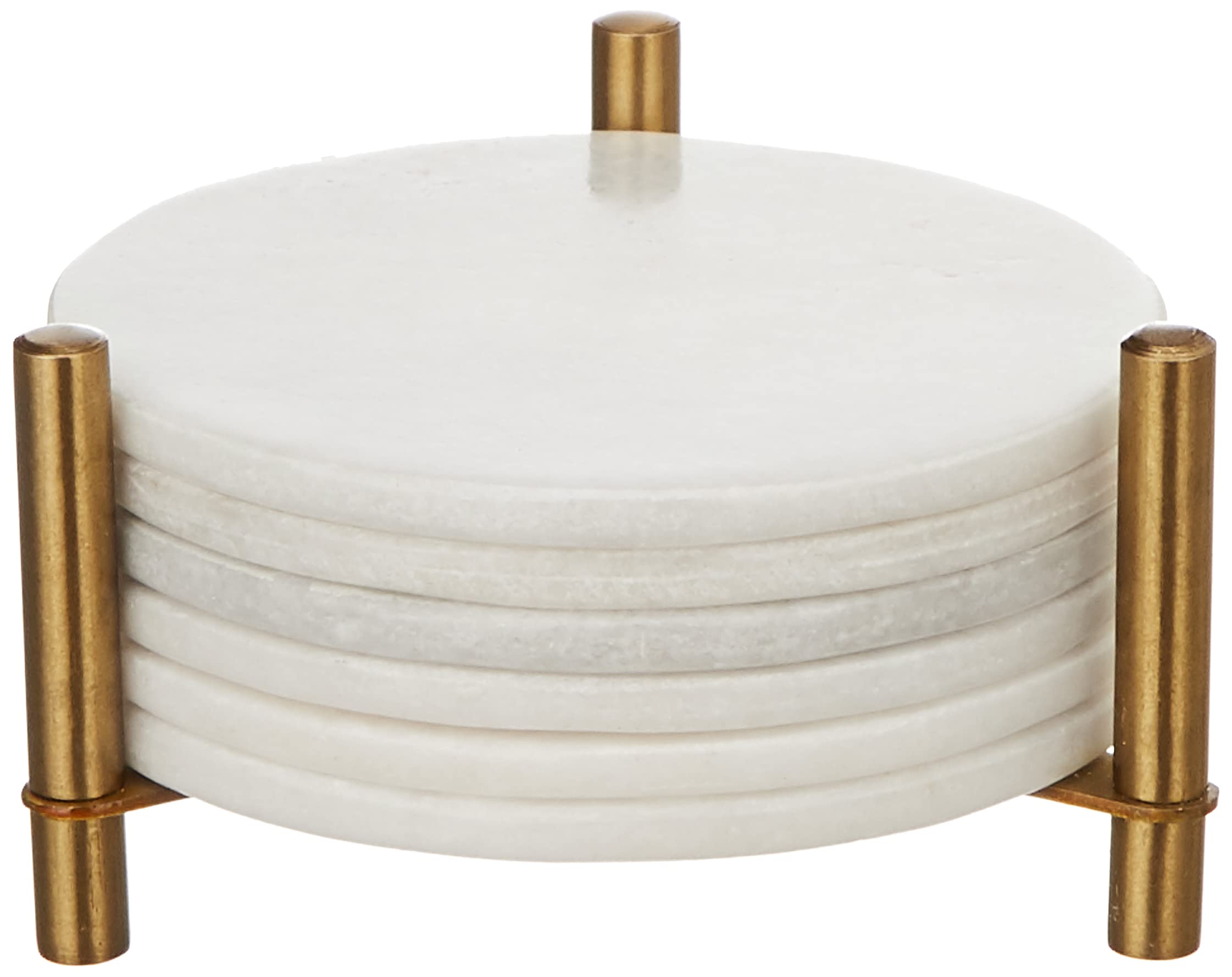 Queenza Marble Coasters for Drinks, Set of 6 Coasters with Holder ...