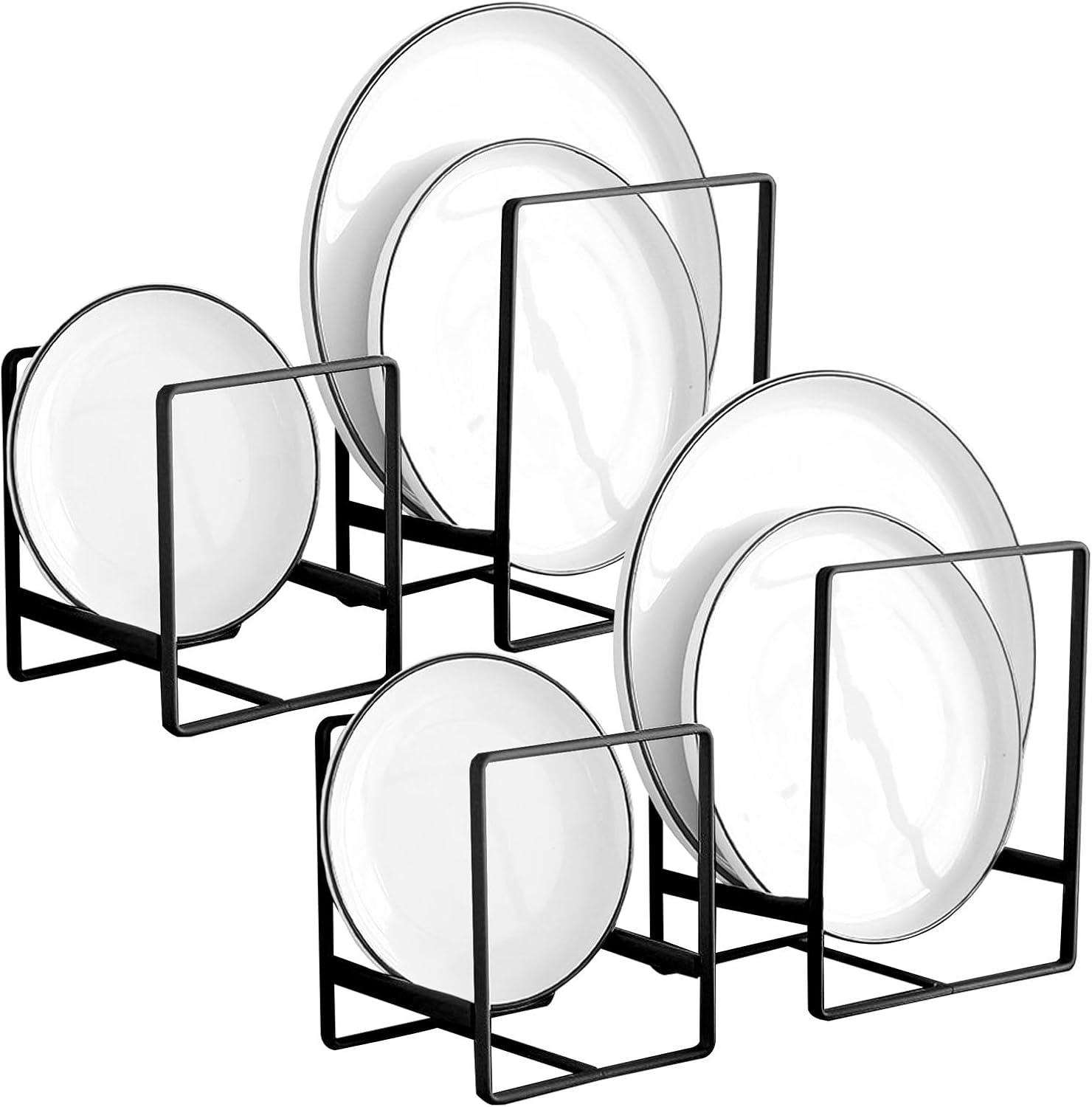 ToKinCen 4-Pack Plate Drying & Display Rack - Upright Storage for ...