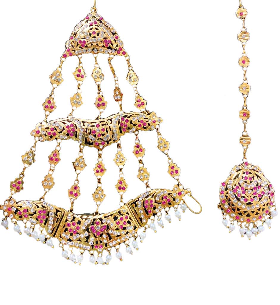 Buy AGAAS ENTERPRISES Royal Golden Semi Precious Jhumer //Pasa/Jhoomar ...