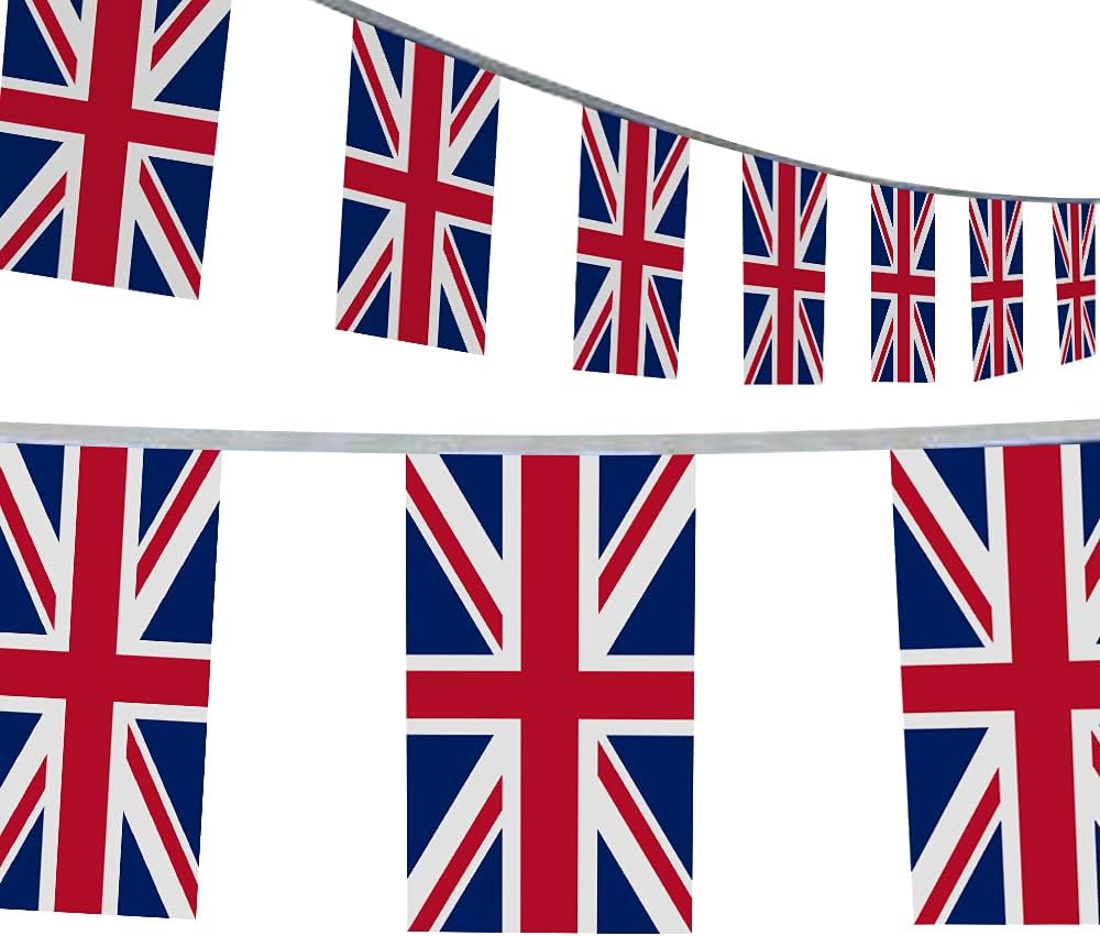 Henbrandt 1 x Union Jack Rectangular Party Bunting 10m Celebration ...