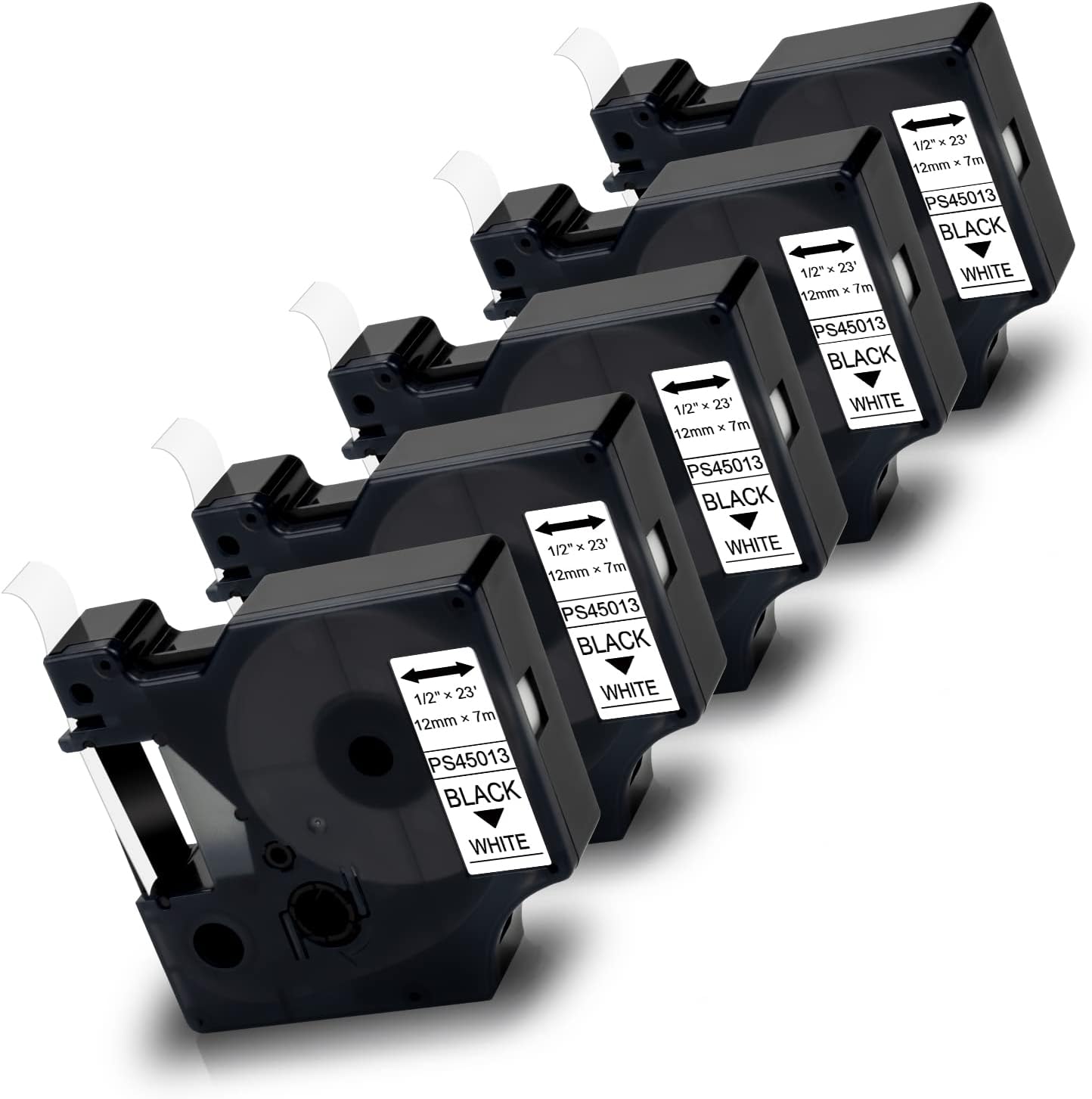5X Pristar Compatible Label Tape Replacement for D1 45013 Tape 12mm x ...