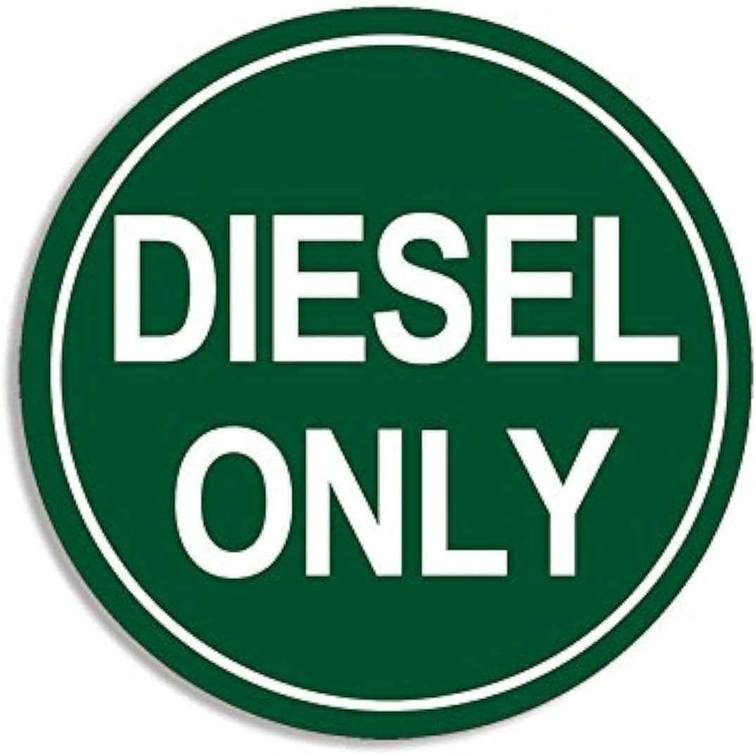 Amazon.com - 2-Pack: Round Black Diesel Only Sticker (Automotive Decals ...