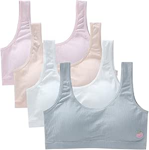 Amazon.com: Girls Tank Top Bra Developmental Training Bra with Sponge ...