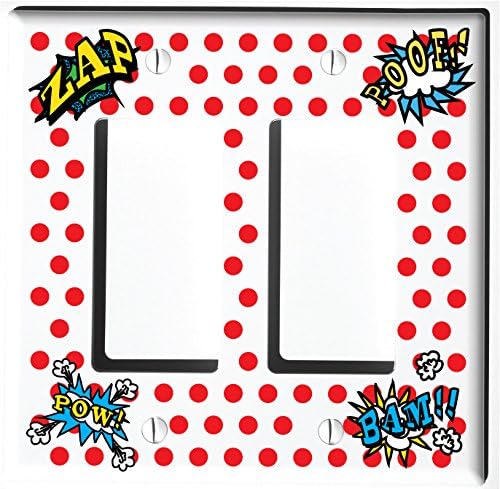 Double Rocker Comic Book Action Words Switch Plates Covers/Superhero ...
