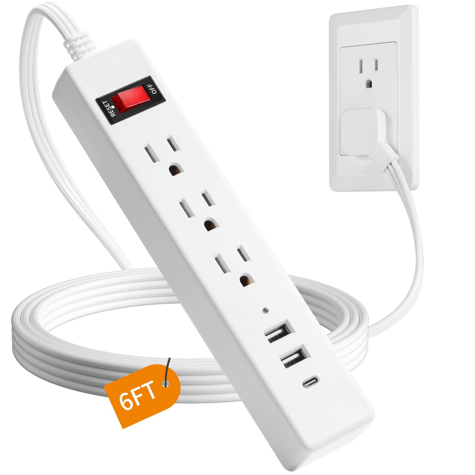 Powersurge Extension Cord 6 Gang Surge Protected Extension Lead 5m