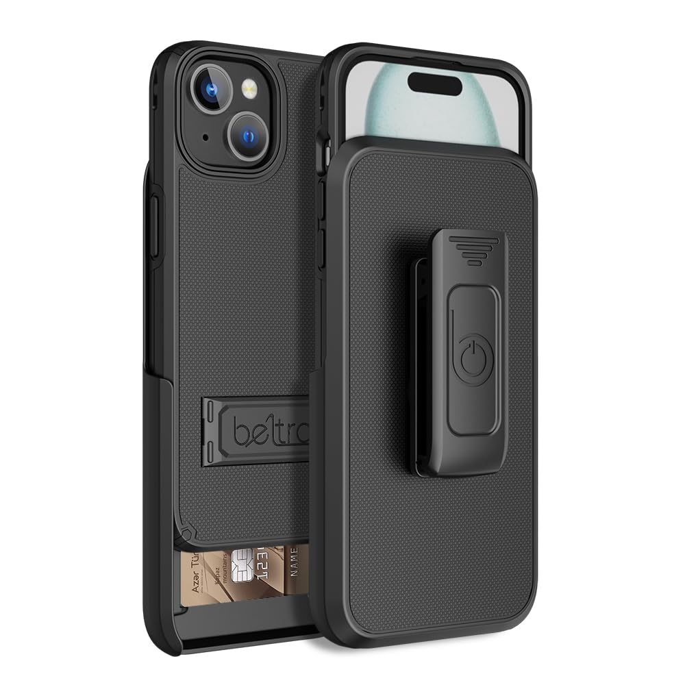 Amazon.com: Case with Belt Clip for iPhone 15 Plus, BELTRON Slim ...