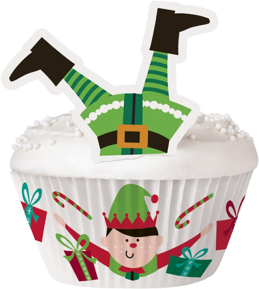 Amazon.com: Wilton 415-1842 Cupcake Decorating Kit, Elf: Disposable ...