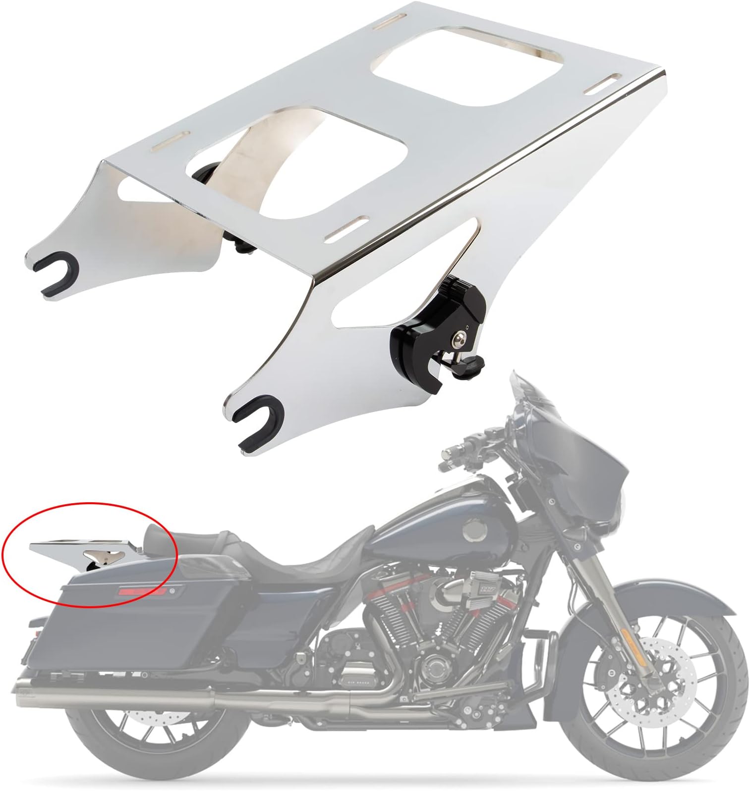 Amazon.com: Detachable Two Up Tour Pack Pak Mounting Luggage Rack ...
