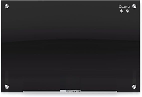 Quartet Magnetic Glass Dry Erase White Board, 36" x 24" Whiteboard, Infinity Frameless Mounting ...