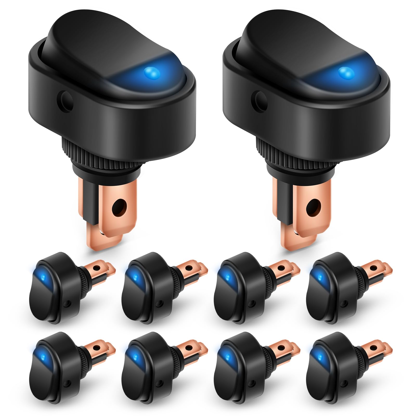 Amazon.com: QCDENG 10PCS LED Blue 12V 20A Rocker Switch, ON Off 3 pin 2 ...