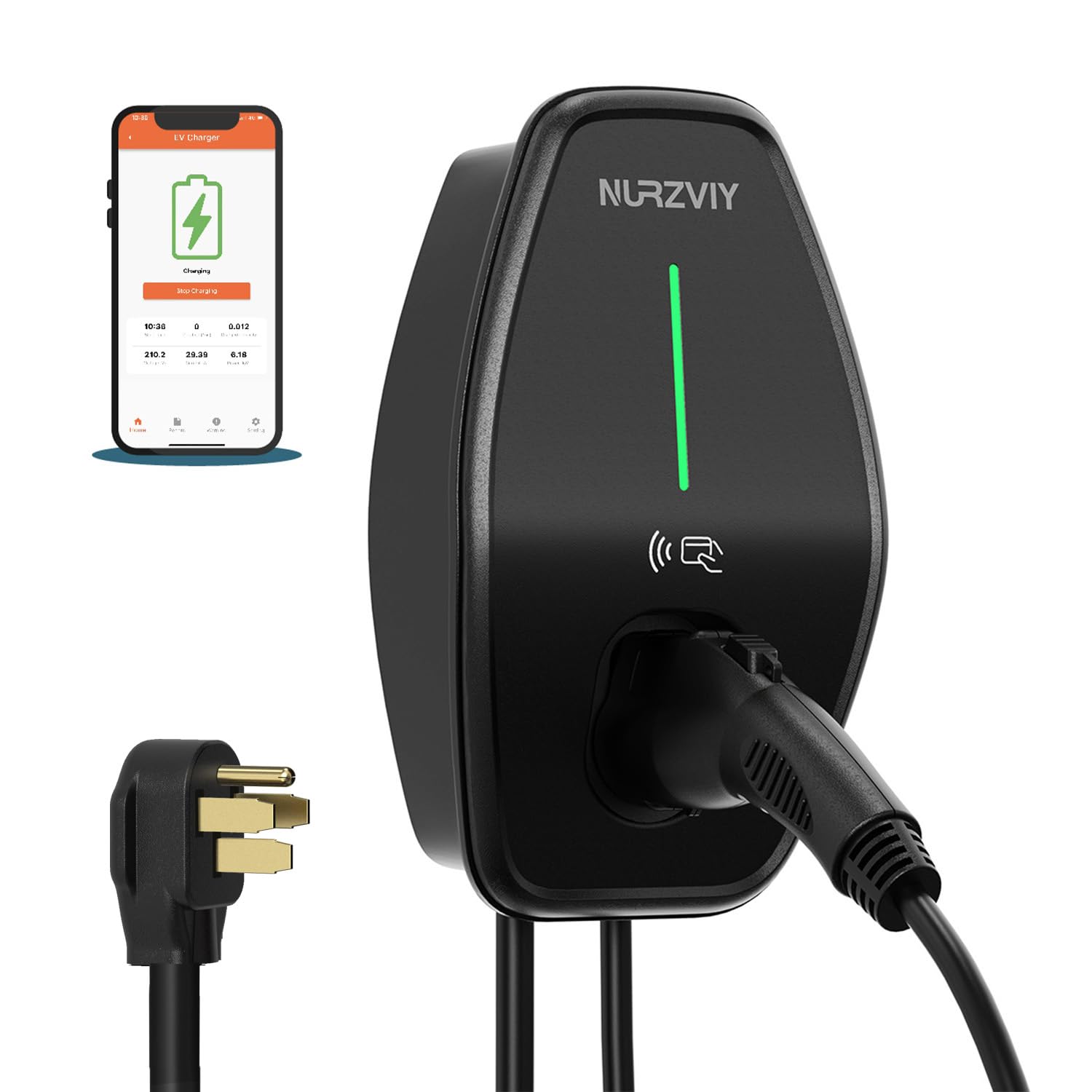 Amazon.com: Plug-in EV Charger for Home 32 Amp NURZVIY Electric Vehicle ...