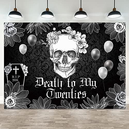 Amazon.com: Death to My Twenties Backdrop Banner Decor Black - RIP to ...