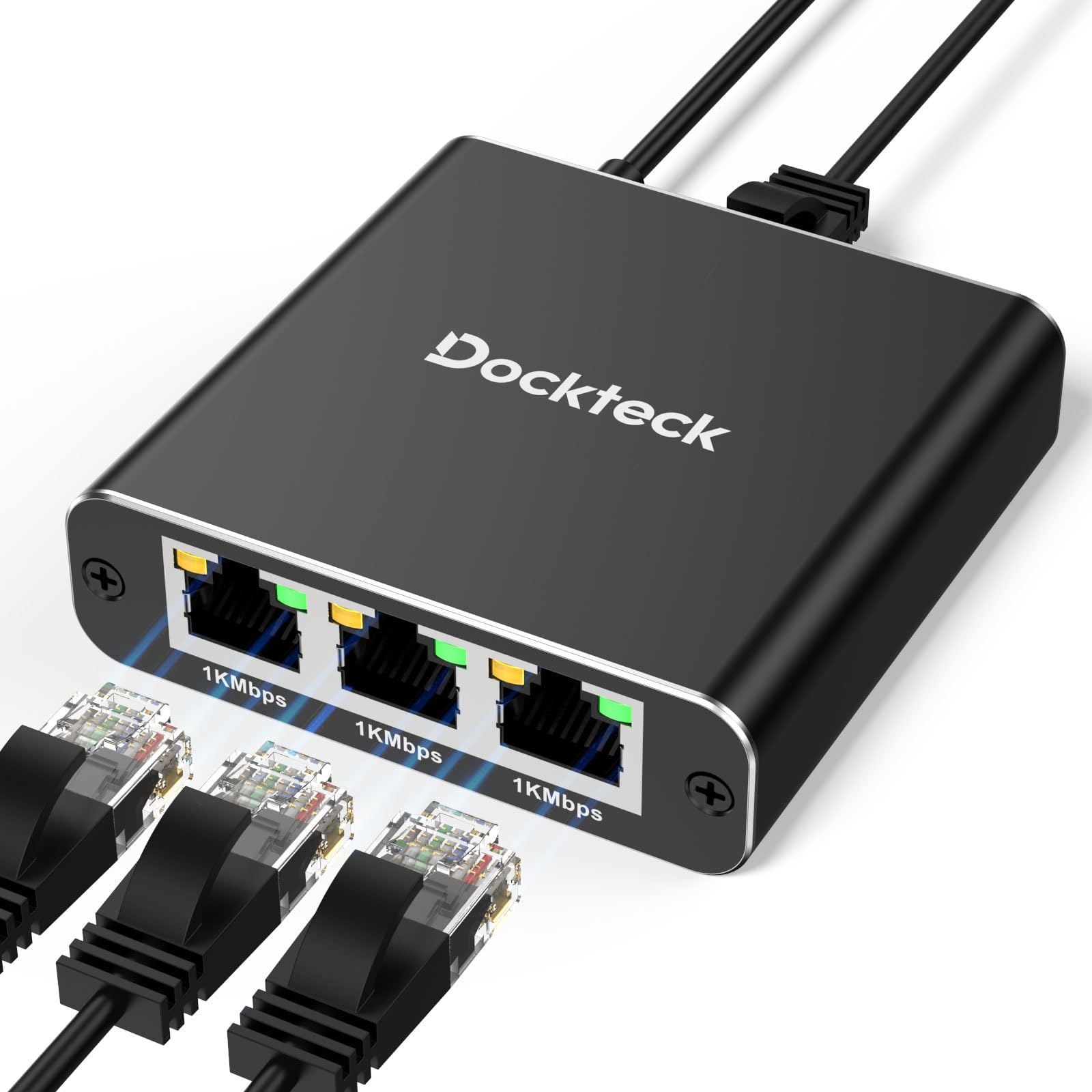 Amazon.com: Ethernet Splitter 1 to 3 1000Mbps, Dockteck Internet Cable ...