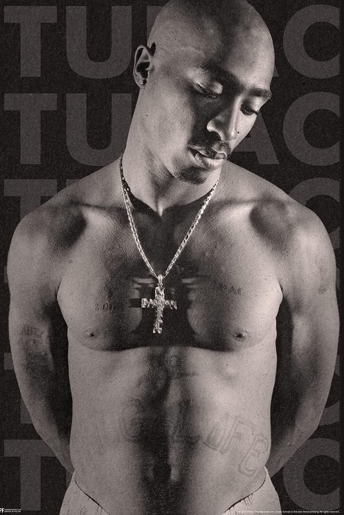 Amazon.com: Tupac Posters 2Pac Poster Shirtless Photo with Tattoos 90s ...
