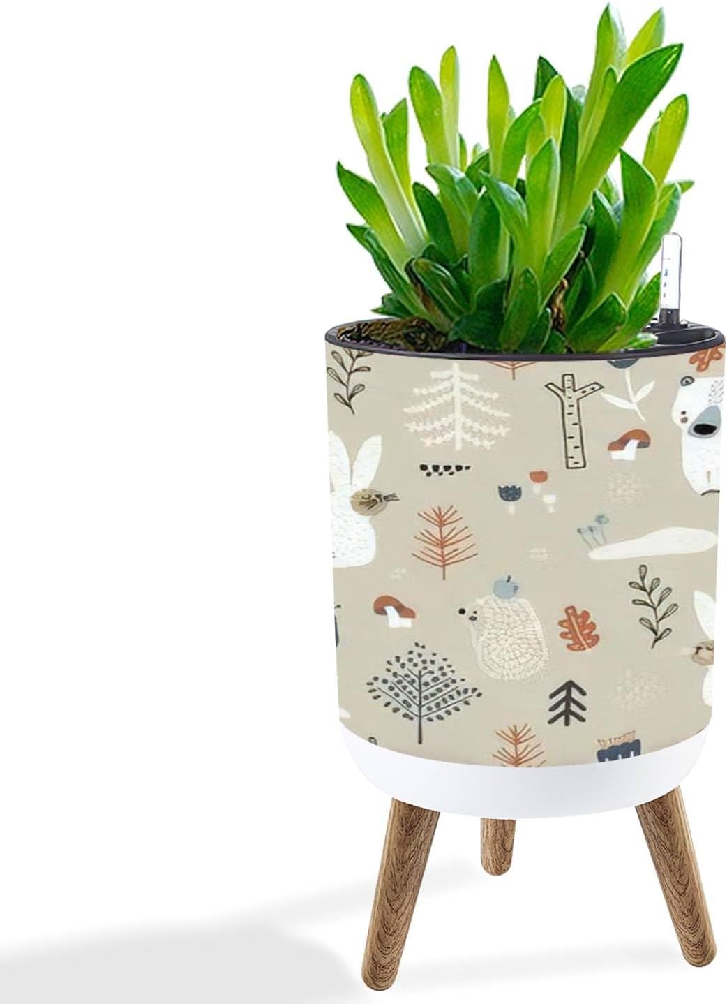 Amazon.com : Planter with Stand childish forest bunny bears snail ...