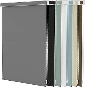 Amazon.com: MYshade Custom Size Roller Shades Corded Blackout Binds with Valance, Light Blocking ...