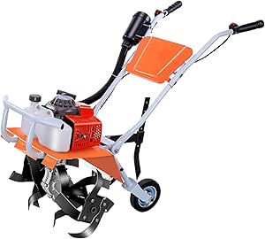 68cc Garden Tiller Petrol Soil Cultivator Rotavator, 3HP 2-Stroke 2.2kW ...
