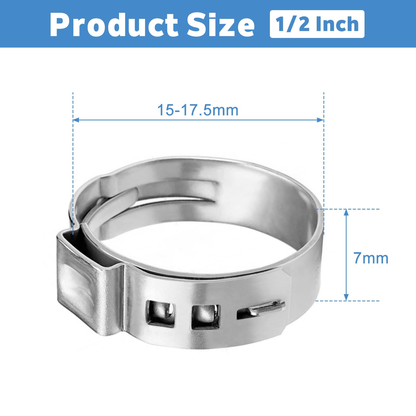 Snapklik.com : 120 Pack 1/2 Inch Pex Crimp Ring, Pex Cinch Clamp Rings ...