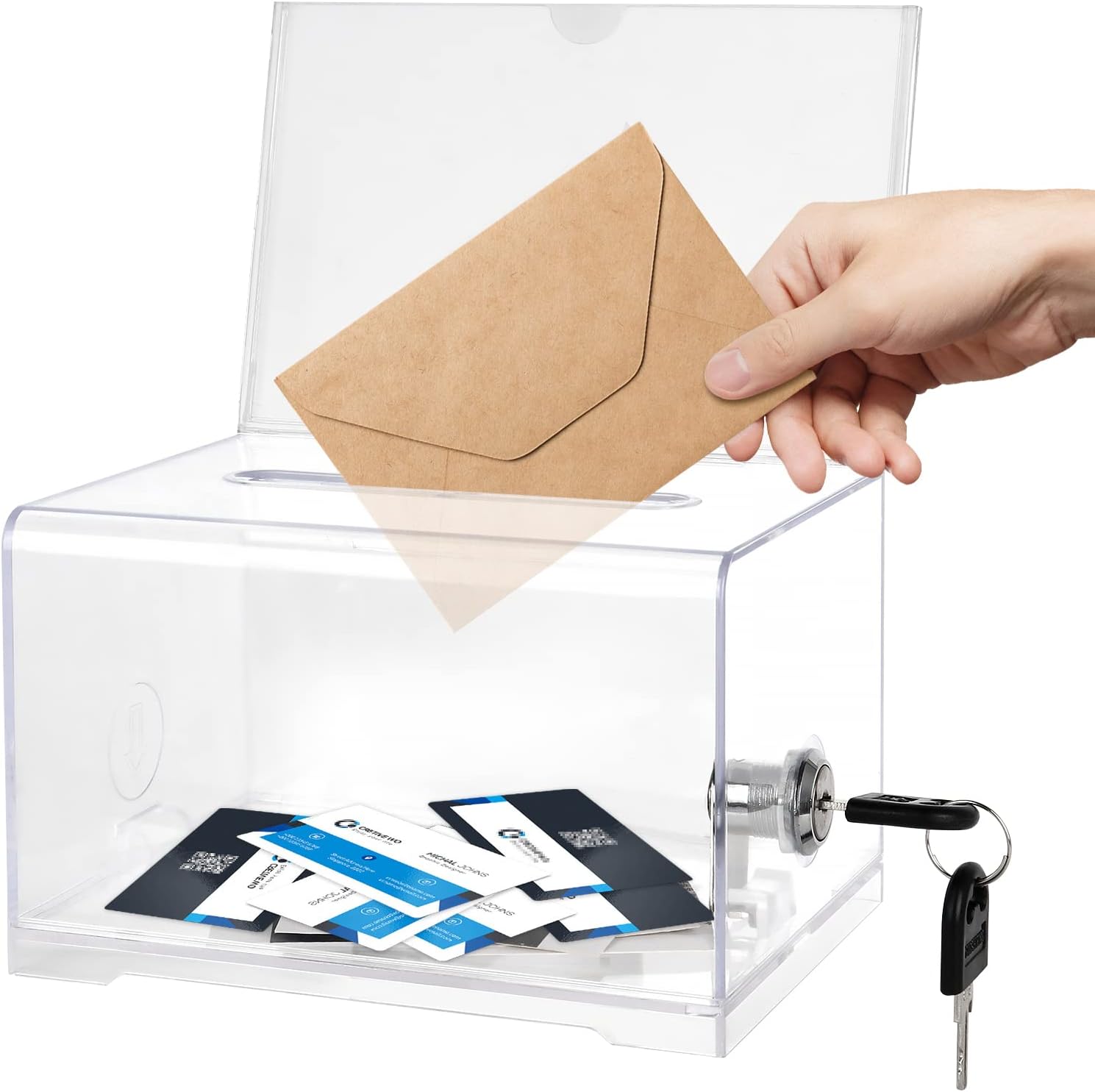 QWORK® Abschließbar Spendenbox Geldkassette Wahlurne aus Acryl ...