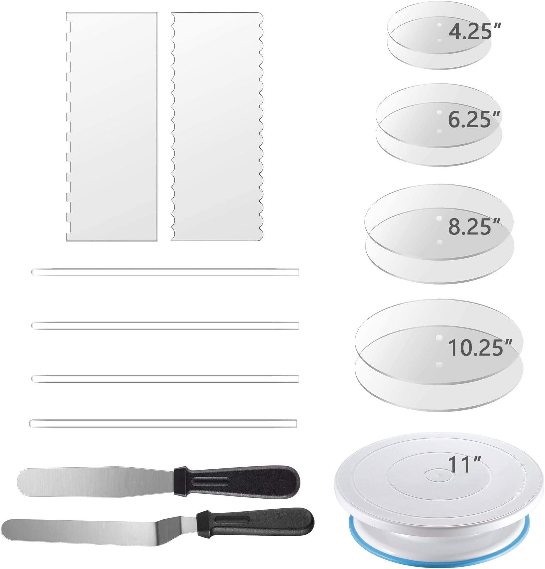Amazon.com: Boyun Acrylic Cake Disc Set, Acrylic Discs for Icing Cakes ...