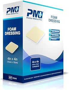 Amazon.com: Premier Medical Plus Foam Wound Care Dressing 4x4 Box of 10 ...