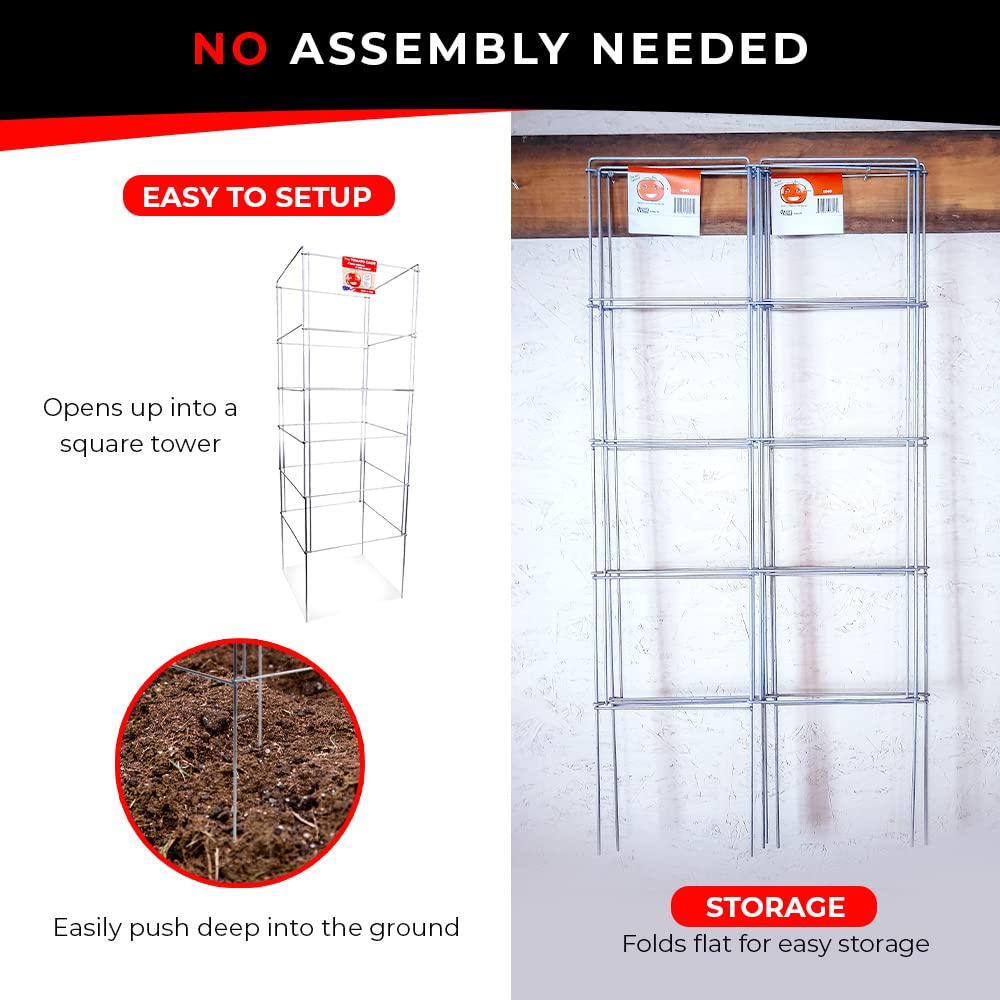 Snapklik.com : Cedar Ridge Square Foldable Tomato Cages - Heavy Duty ...