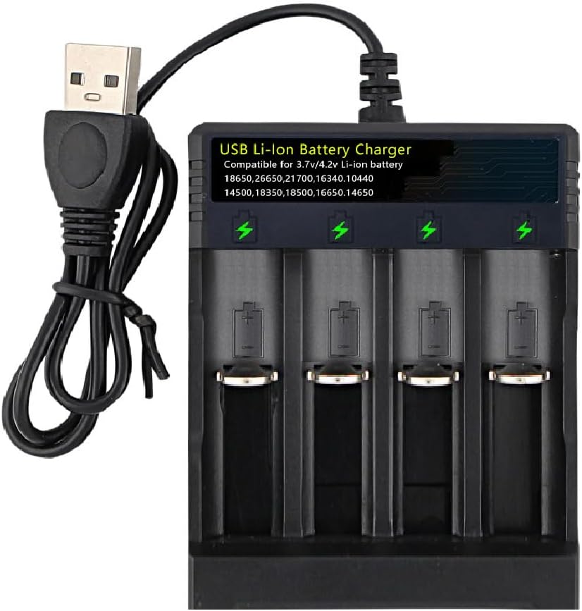 Amazon.com: Yuntunele 3.7V Batteries Charger 4 Bay Li-ion Batteies ...