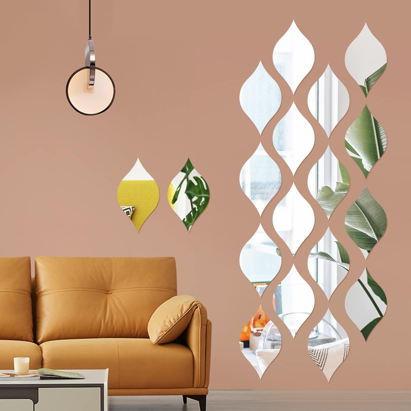 Amazon.com: 18Pcs Removable Acrylic Mirror Wall Stickers Teardrop ...