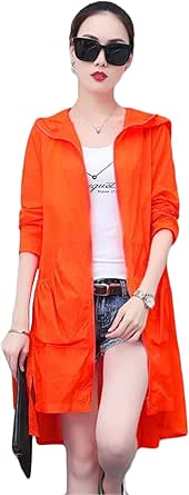 Amazon | [JIANGWEI] （ジャンーウェ） 夏 ロングジャケット レディース UVカット 紫外線対策 パーカー コート 薄手 日焼け止め 冷房対策 マウンテンパーカー トップス ...