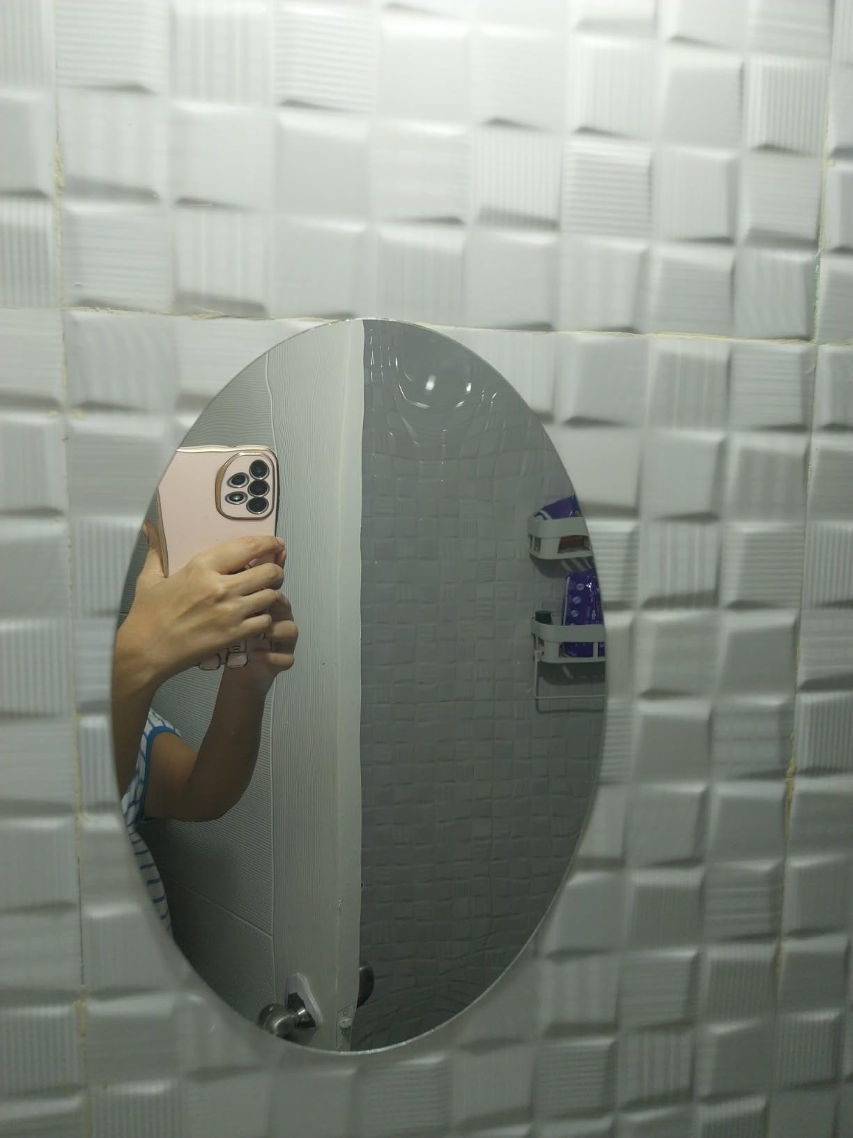 DLFAECO Oval Shape Adhesive Mirror Sticker for Wall on Tiles Bathroom ...