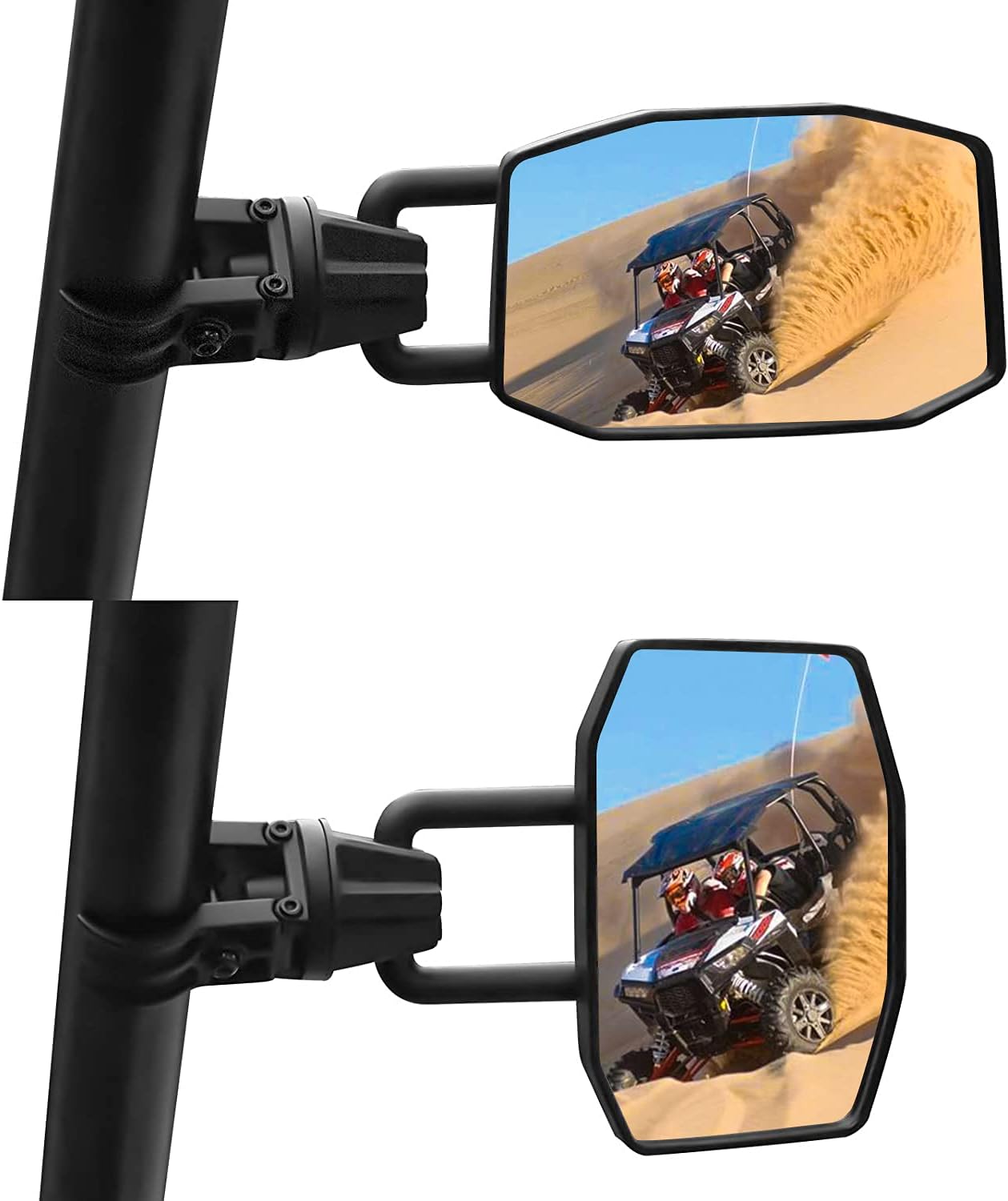 Amazon.com: XJMOTO UTV Side View Mirrors for 1.5" - 2" Roll Cage Bar w ...