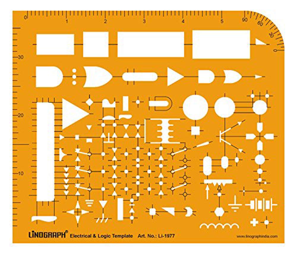 Buy Linograph Electrical & Logic Template Drawing Drafting Template ...
