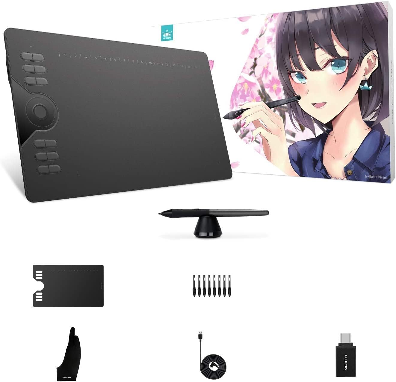 Amazon | GAOMON M106K PROペンタブ 10 x 6インチ傾き感知 8192筆圧充電不要ペン12ショートカットキーと 16 ...