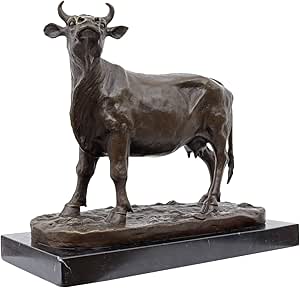 aubaho Bronzeskulptur Bulle Ochse Kuh Stier im Antik-Stil Bronze Figur ...
