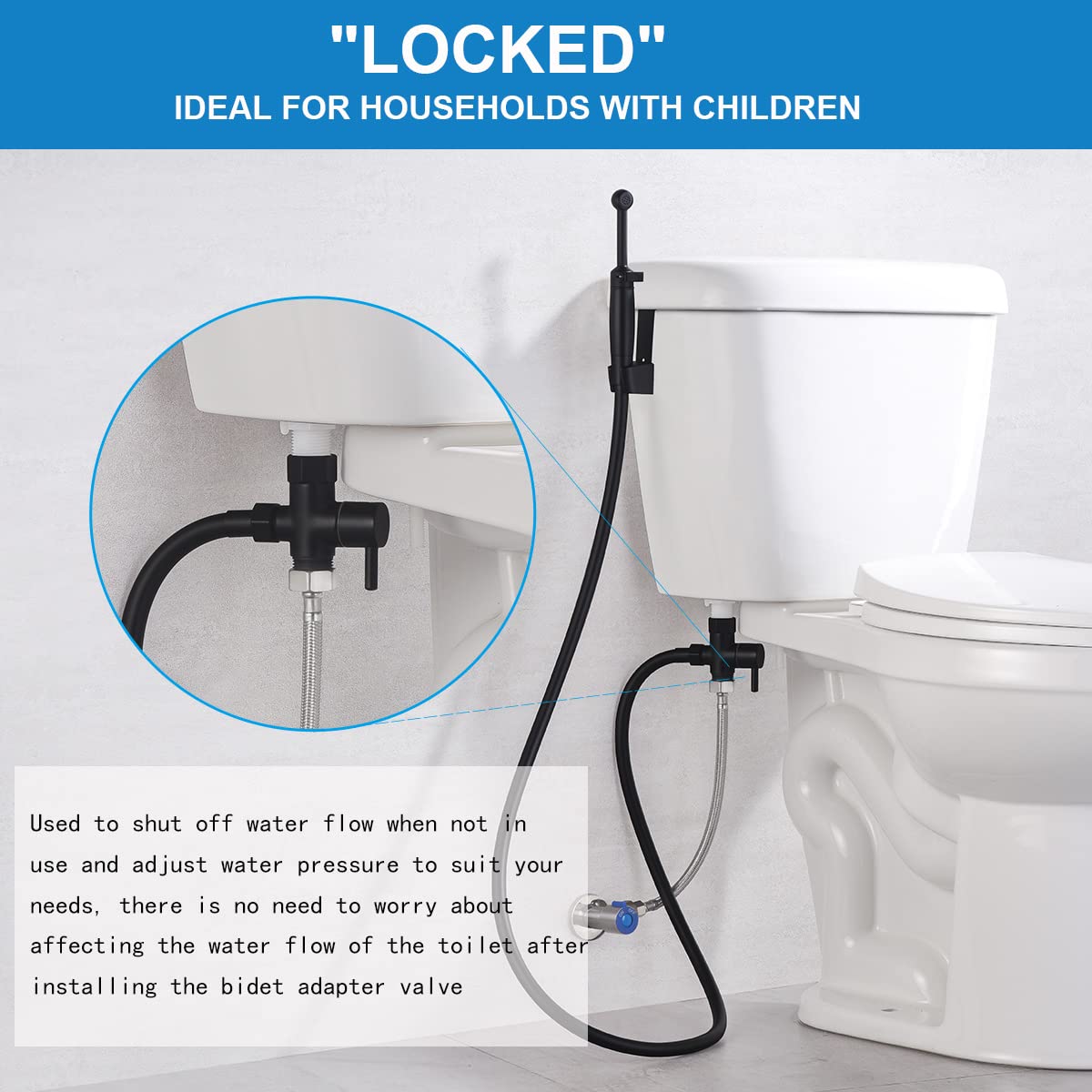 Handheld Bidet Toilet Sprayer Matte Black, SonTiy Cloth Diaper Sprayer ...