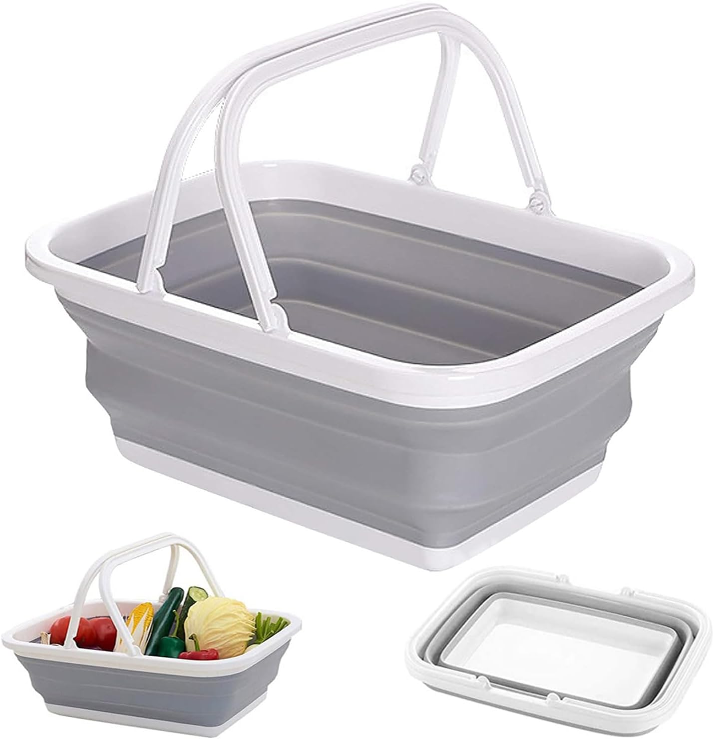 Seau Pliable, Panier Pliable, Panier a Linge Pliable, Bassine ...