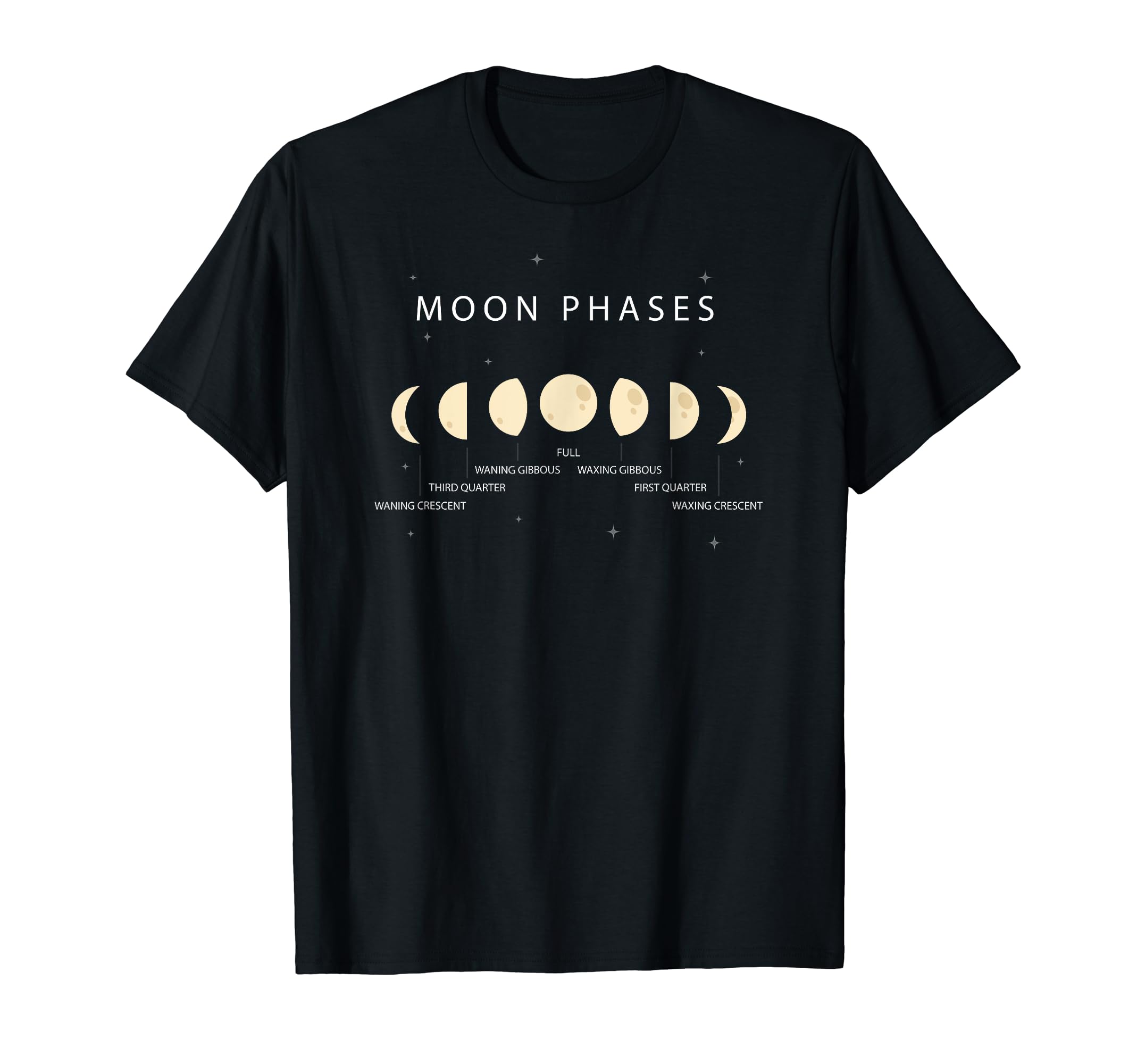 Amazon.com: "Moon Phases" - Astronomical Terminology Lunar Cycle Shirt ...