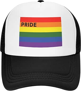 Pride Hat LGBT Baseball Cap Adjustable Rainbow Pride Flag Trucker Hat ...
