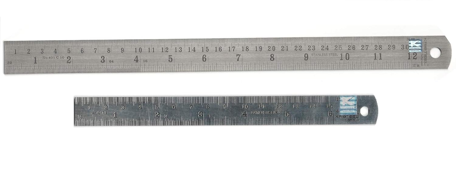 Kristeel LOVELY 6 & 12 Inch Stainless Steel Scale Combo- Set of 2 Pcs ...