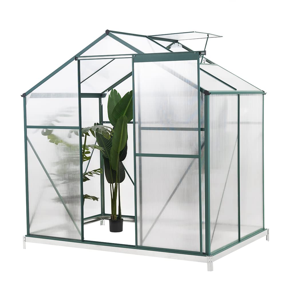 Sliding Door Greenhouse 8ft X 6ft Greenhouse Polycarbonate Aluminium