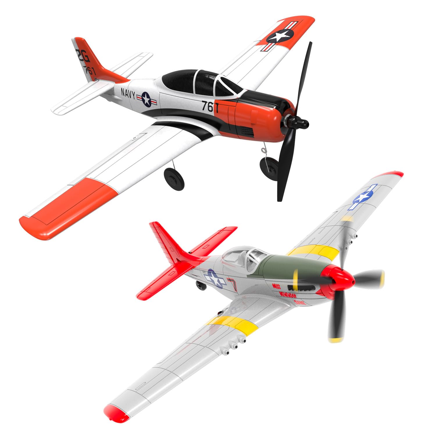 Amazon.com: VOLANTEXRC 4CH RC Plane Fighter Airplane P51D Mustang & T28 ...