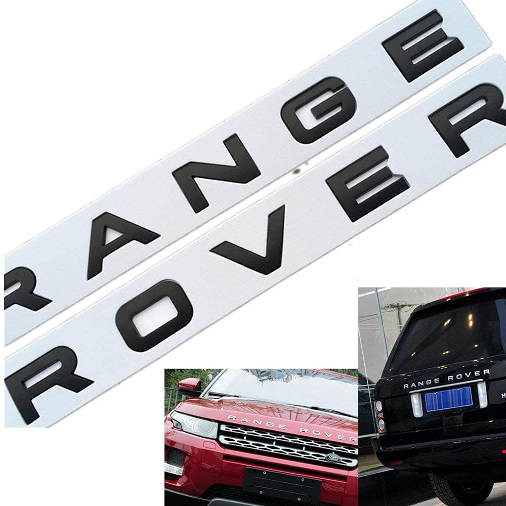 3d Black Fit Range Rover Letters Emblem Stickers Head Cover ...