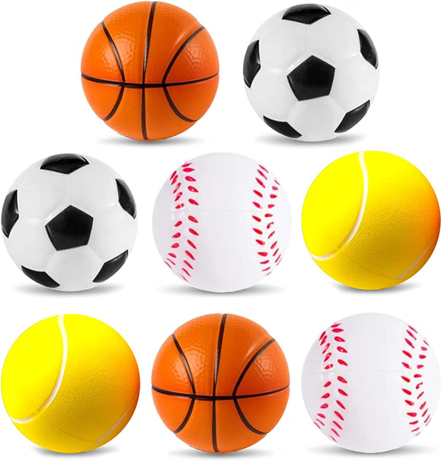 Soft Foam Sponge Sports Balls, POTWPOT 8 Pieces Soft Sponge Foam Sports ...